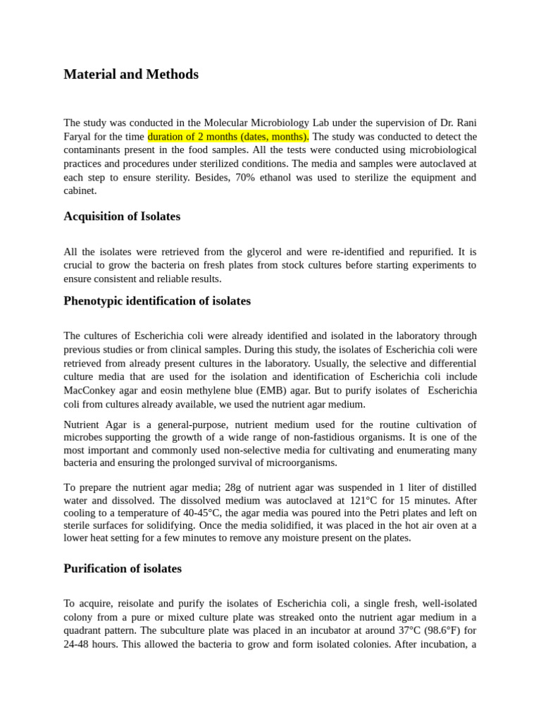 Escherichia coli Isolation and Identification | PDF | Microbiology
