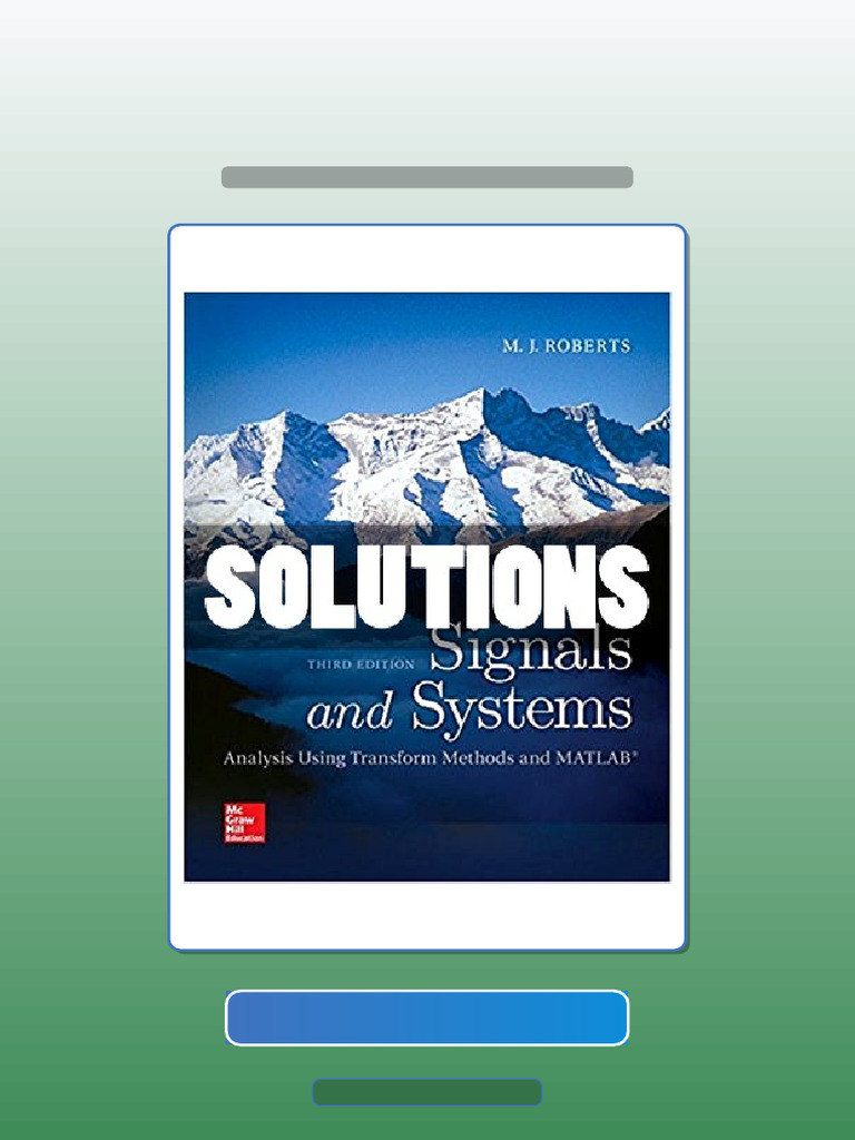 Signals and Systems Analysis Using Transform Methods and MATLAB 3 Ed ...
