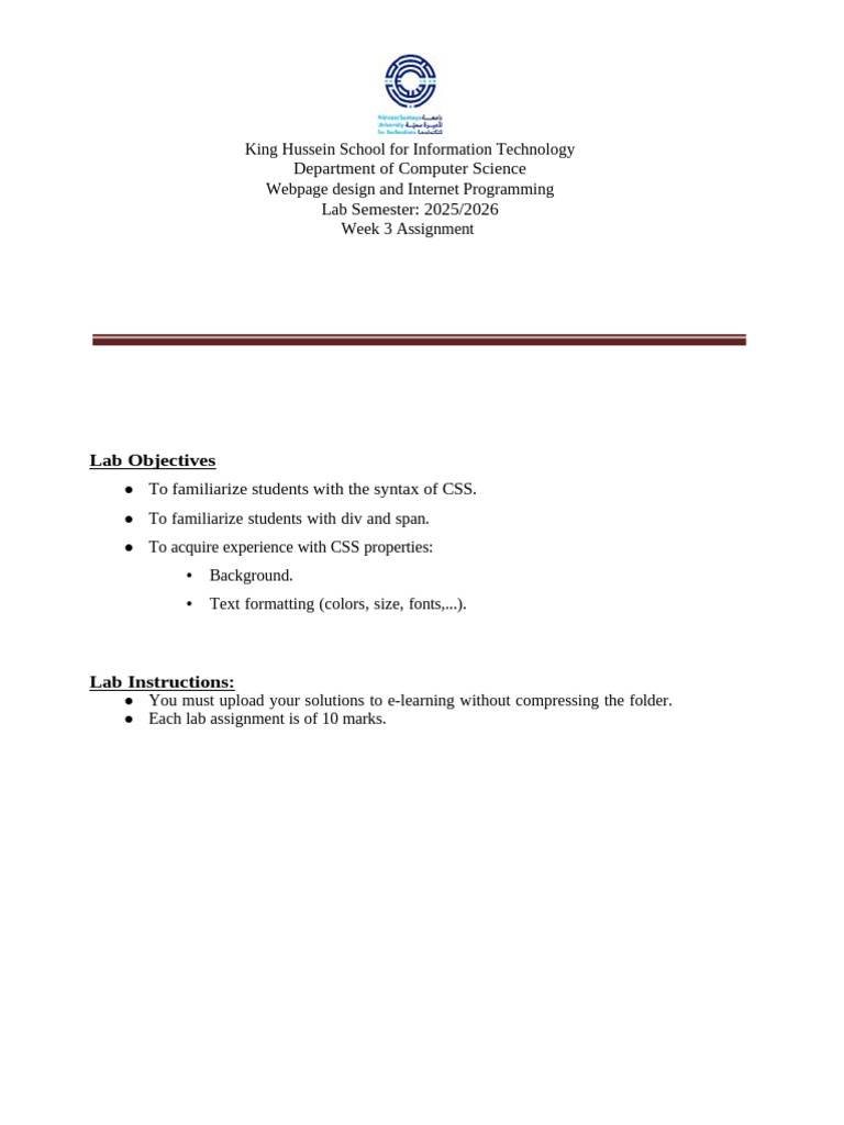 Web Design Lab - Lab 3 Exercise | PDF | World Wide Web | Internet & Web