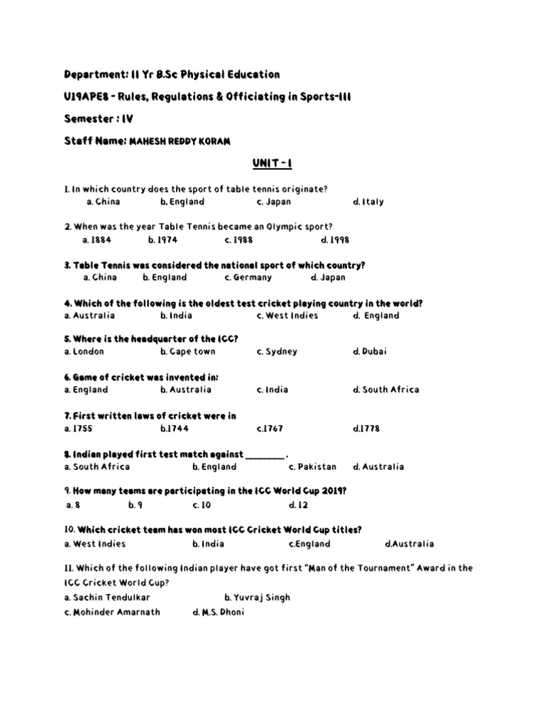 Sports Rules and Officiating Guide | PDF
