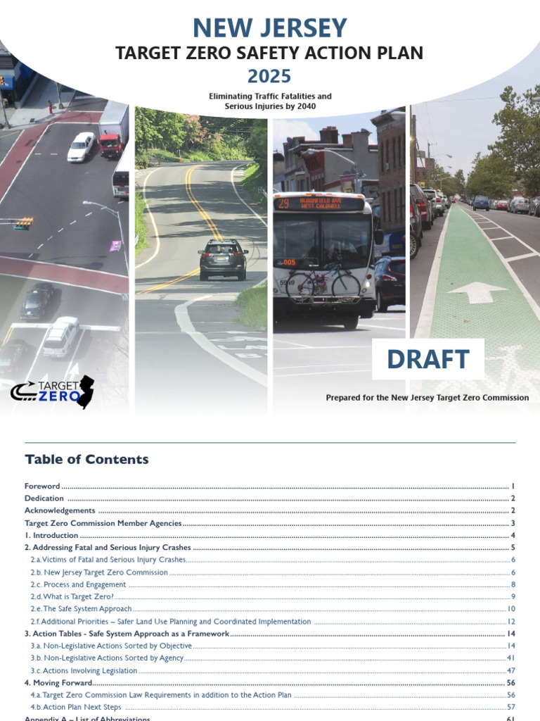 DRAFT NJ Target Zero Action Plan 2025 | PDF