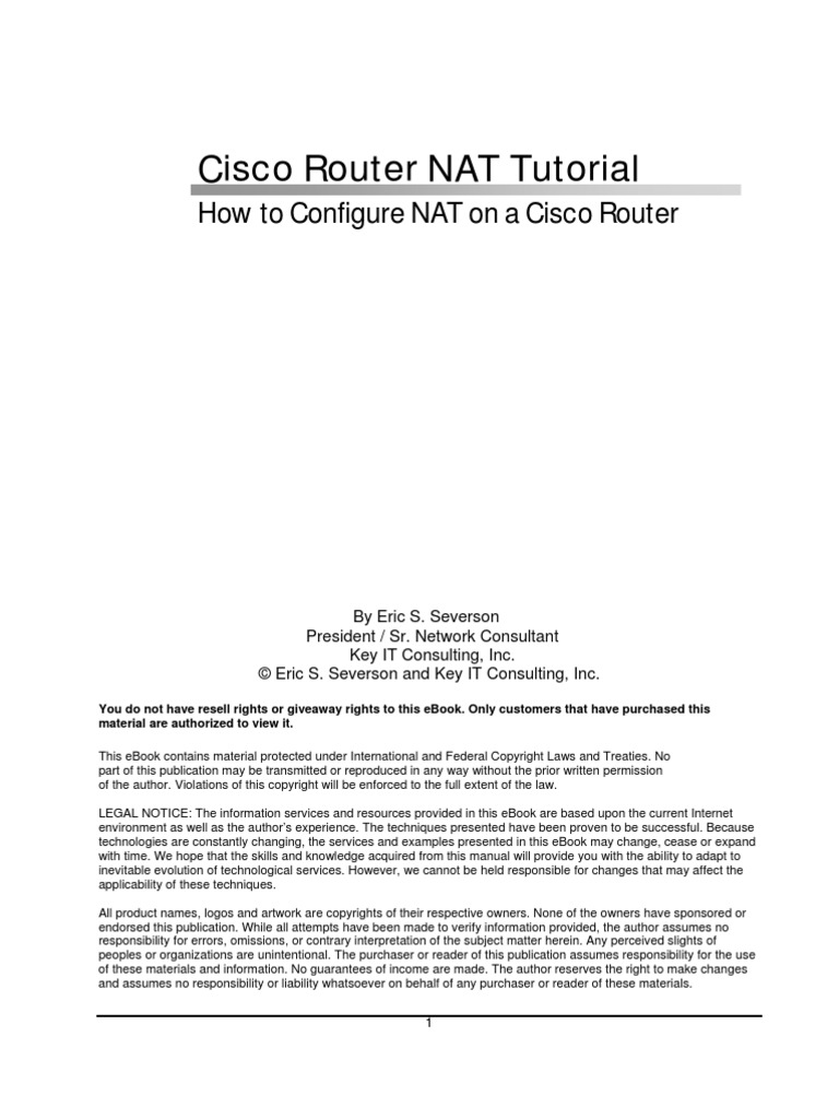 Cisco Router Nat Tutorial | PDF | Ip Address | Router (Computing)