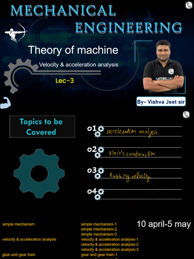 Velocity & Acceleration Analysis - 03 - Class Notes | PDF
