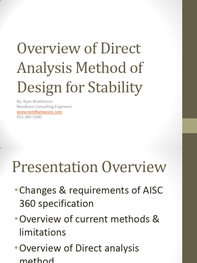 211857560 Direct Analysis Method | PDF | Strength Of Materials | Stiffness