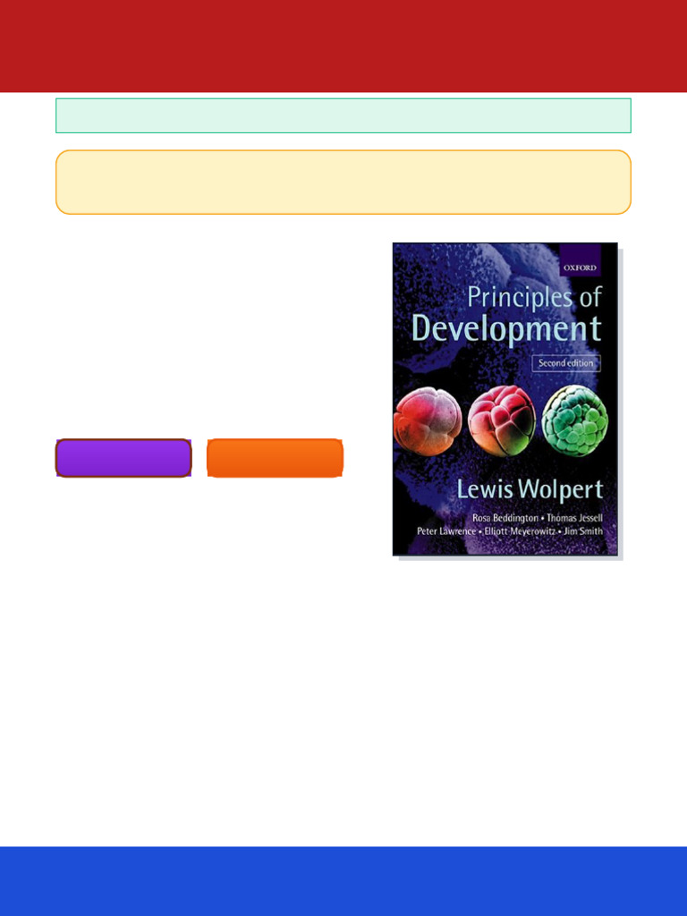 Principles of Development Second Edition Lewis Wolpert Ebook Full ...