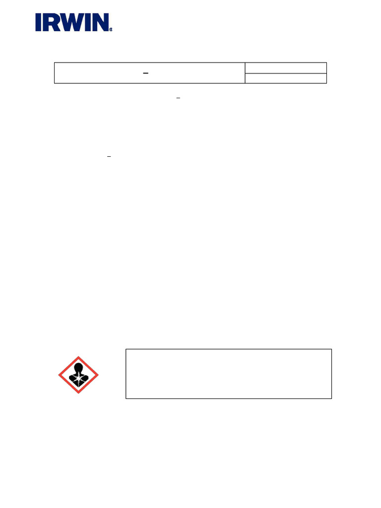 IRWIN Standard Blue Chalk Safety Data | PDF | Occupational Safety And ...