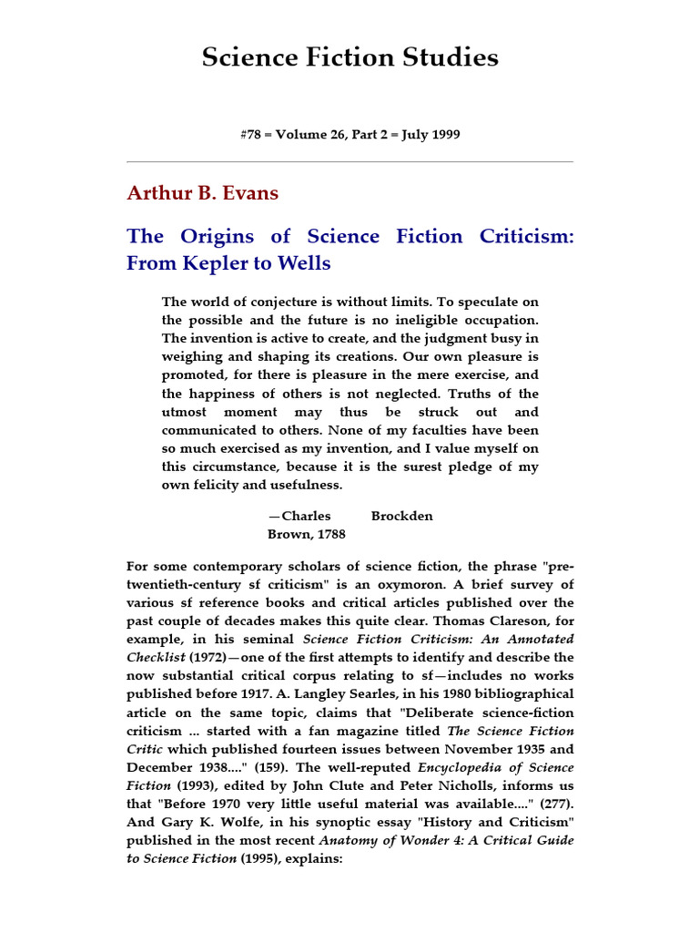 Origins of Science Fiction Criticism | PDF | Science Fiction | Novels