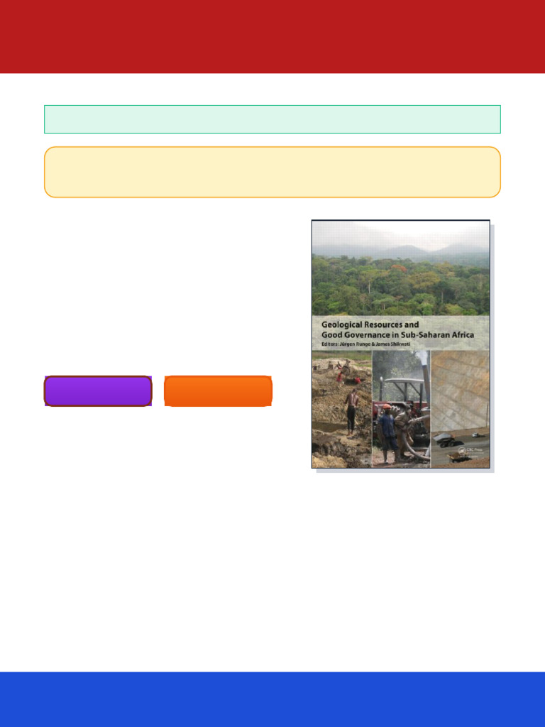 Geological Resources and Good Governance in Sub Saharan Africa Holistic ...
