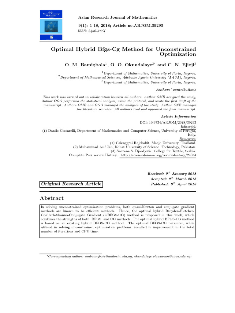 Paper 2 | PDF | Mathematical Optimization | Algorithms