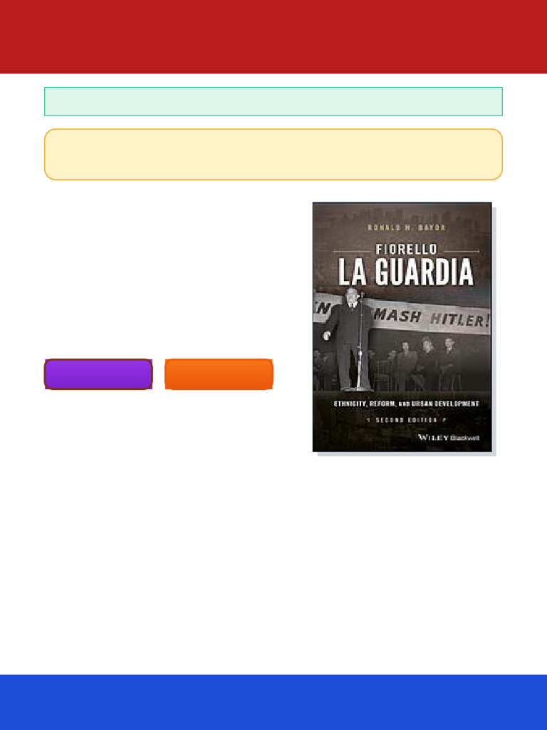 Fiorello La Guardia ethnicity reform and urban development 2nd Edition ...