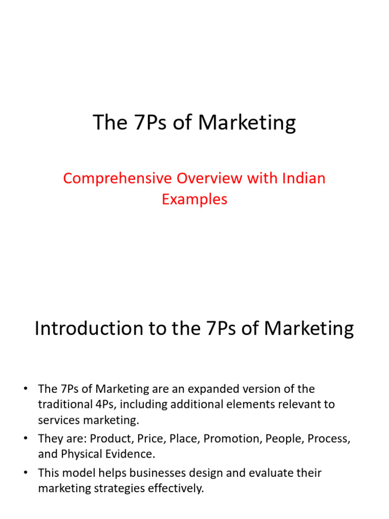 7Ps of Marketing | PDF | Marketing | Pricing
