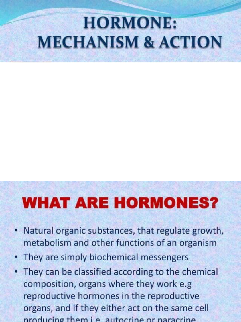 Mechanism of Hormone Action | PDF