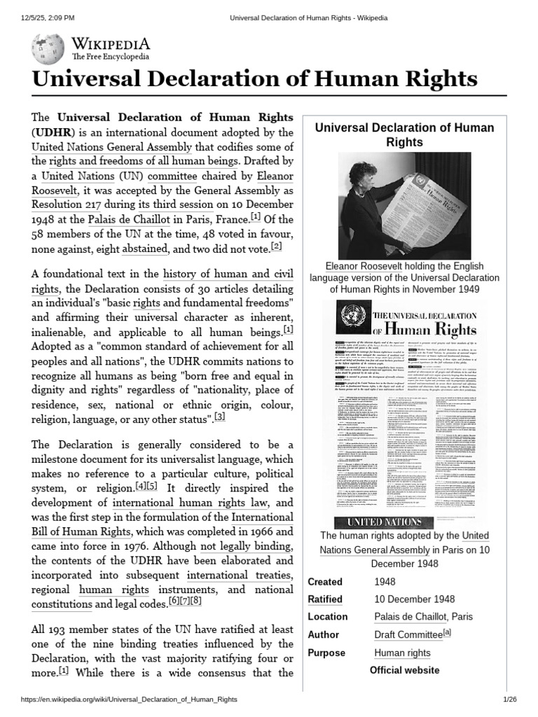 Universal Declaration of Human Rights - Wikipedia | PDF | Human Rights ...