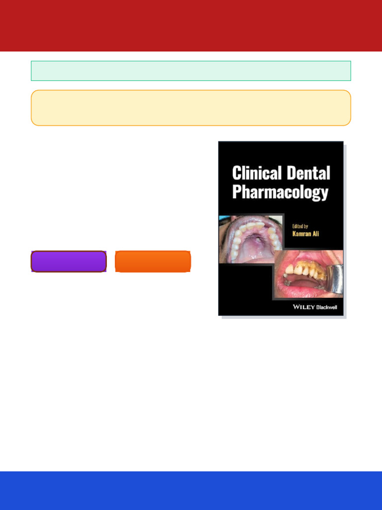 Clinical Dental Pharmacology 1st Edition Kamran Ali Newest Ebook ...