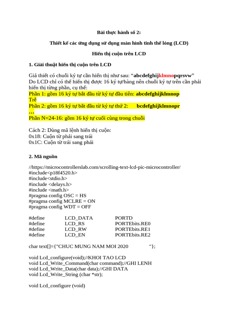 LCD Scroll | PDF