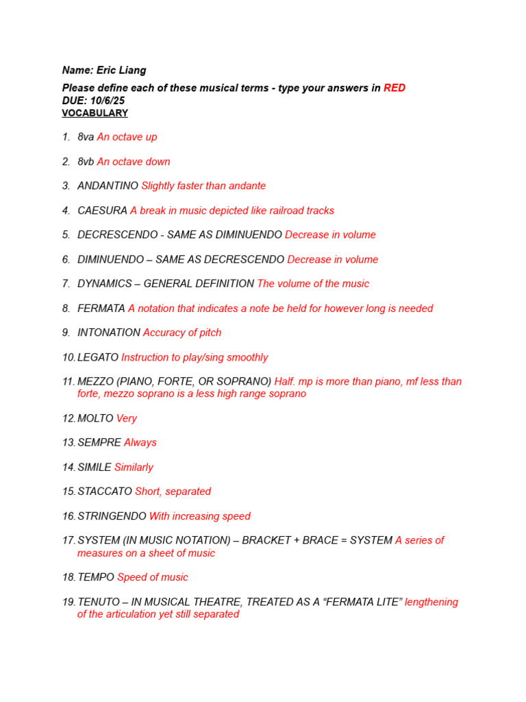 Annotated-Musical Vocabulary #2 | PDF