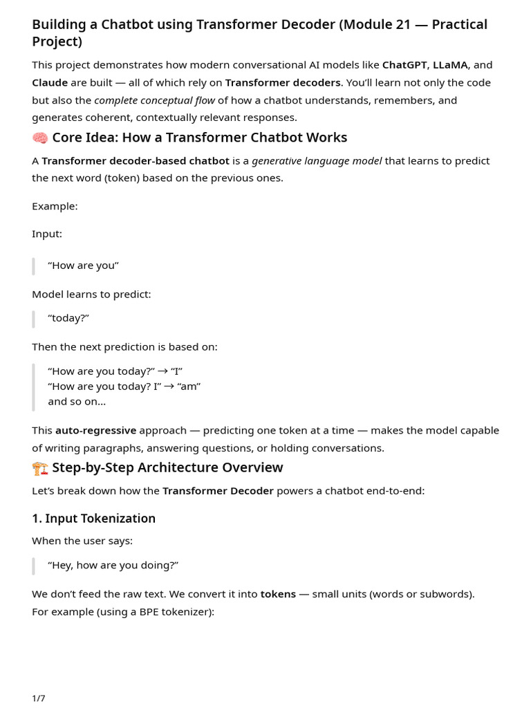 ChatGPT Response - Building A Chatbot Using Transformer Decoder Modu ...