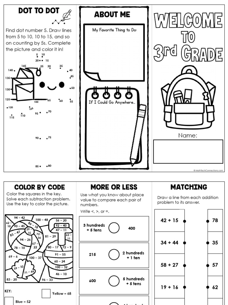 BacktoSchoolMathBrochuresFreeAboutMeActivity3rd4th5thGrade-1 | PDF ...