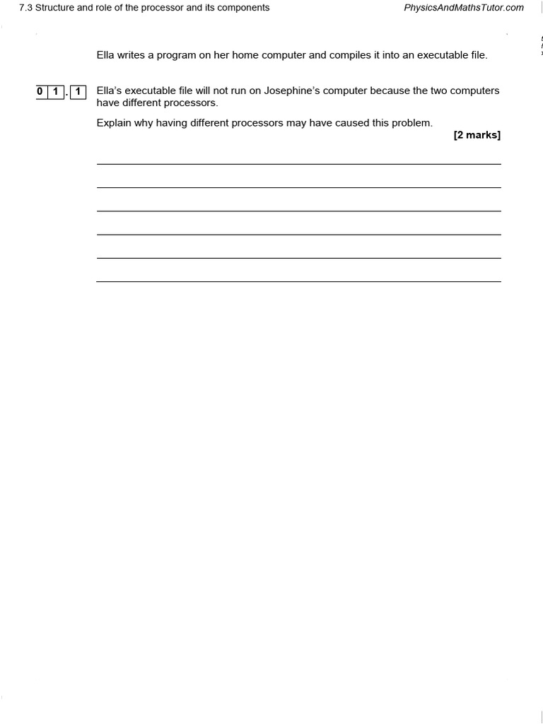 7.3 Structure and Role of the Processor and Its Components QP | PDF | Central Processing Unit ...