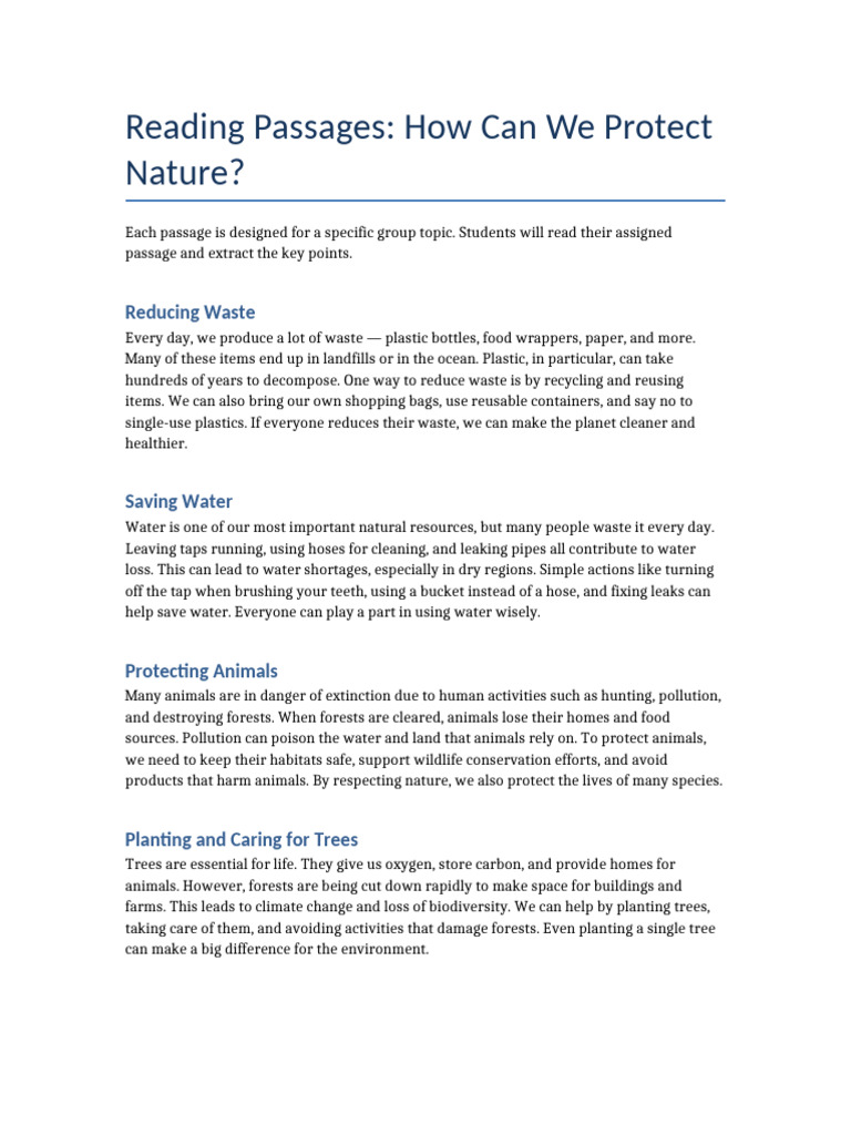 Protecting Nature: Key Strategies | PDF