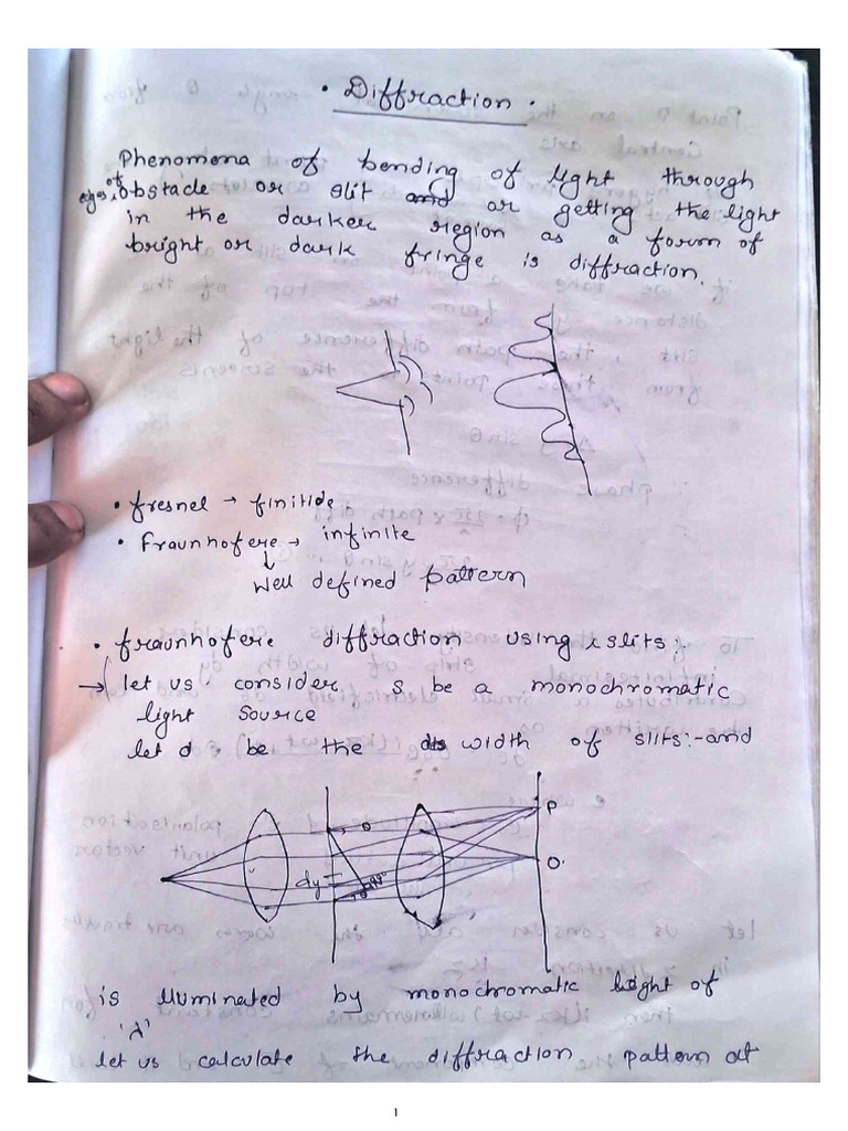 Diffraction Notes Pdf