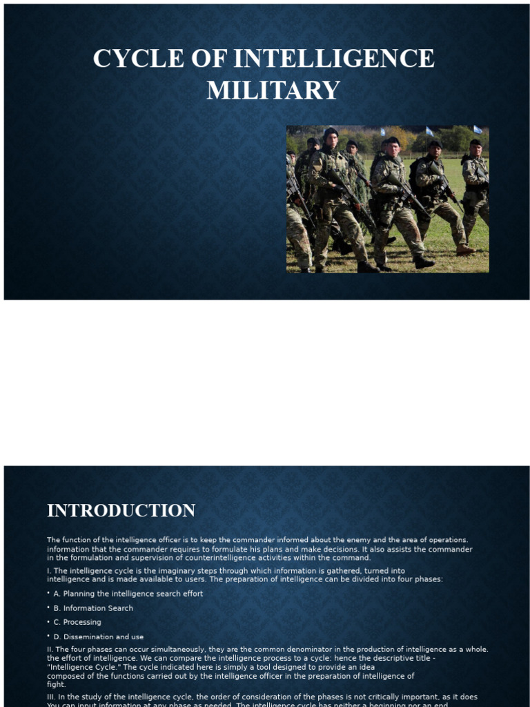 Military Intelligence Cycle Explained | PDF | Military Intelligence ...