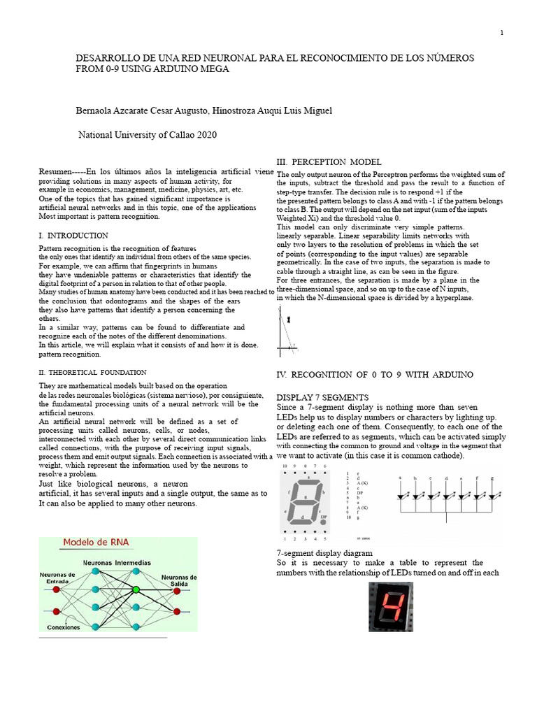 Development of A Neural Network For The Recognition of Numbers From 0 ...