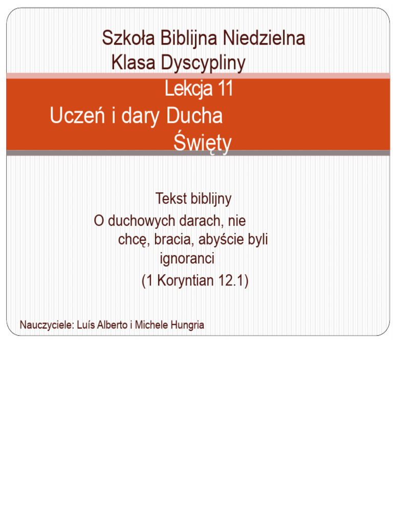 Uczeń I Dary Ducha Świętego | PDF