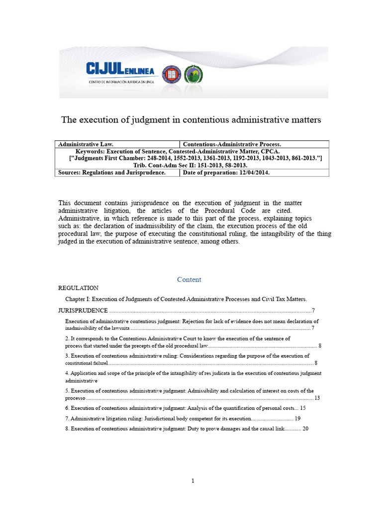 The Execution of Judgment in Administrative Litigation | PDF | Judgment ...