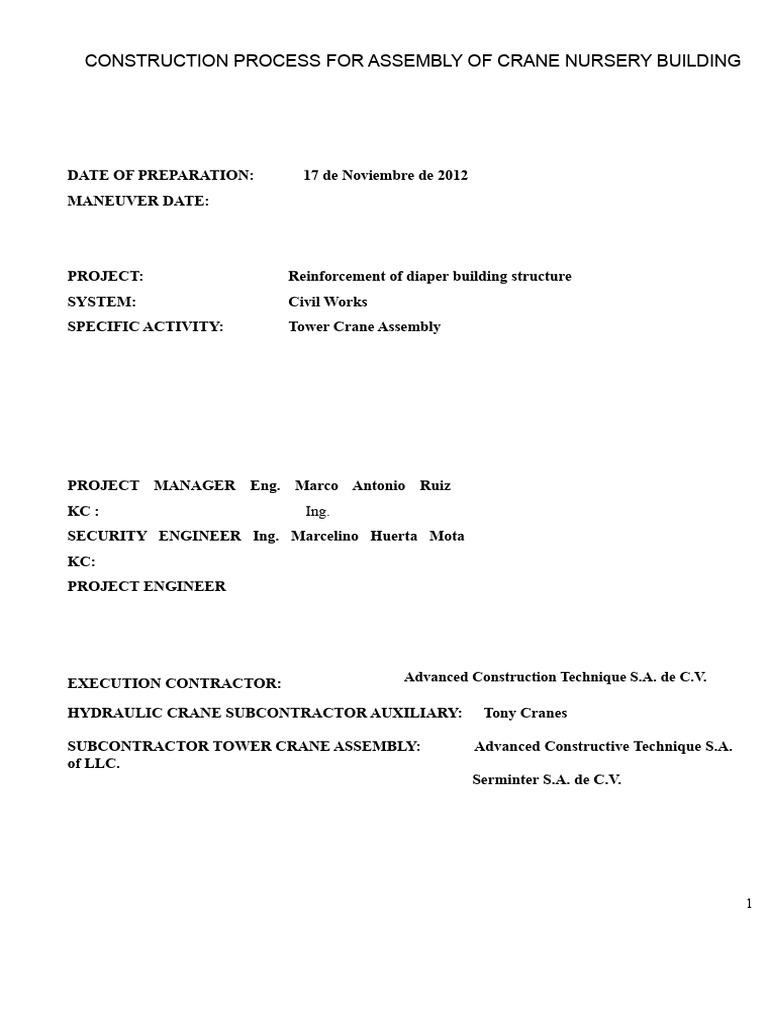Tower Crane Assembly | PDF | Crane (Machine) | Manufactured Goods