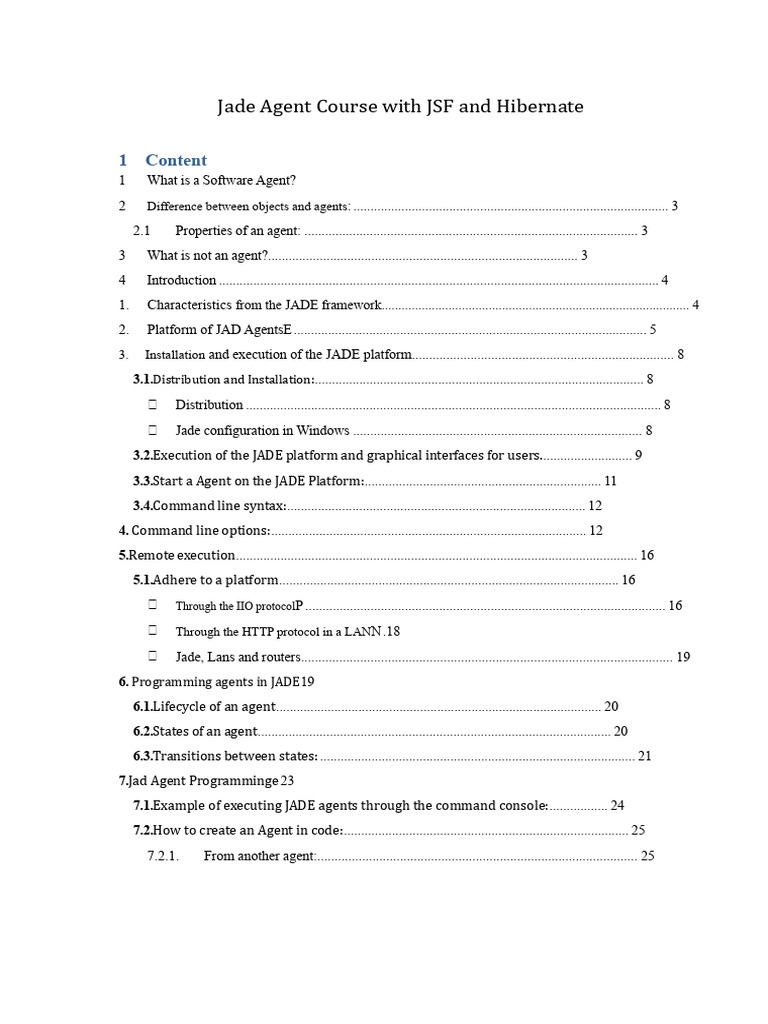 Jade Agents Course With JSF and Hibernate | PDF | Method (Computer Programming) | Command Line ...