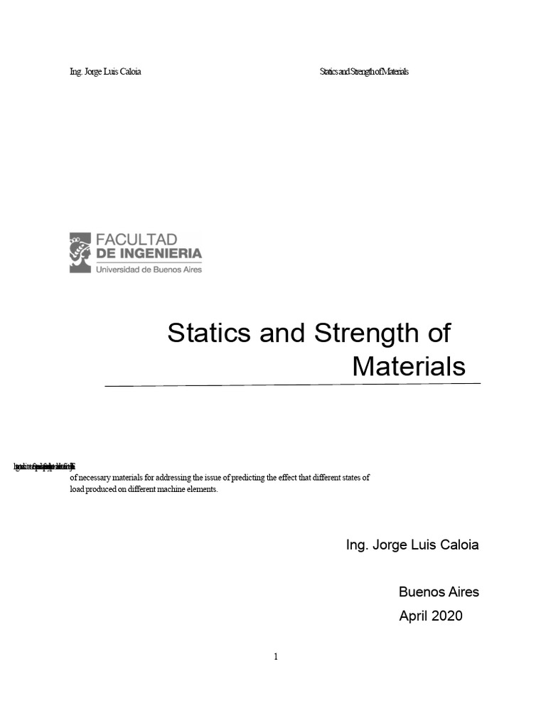 Statics and Strength of Materials Overview | PDF | Force | Stress ...
