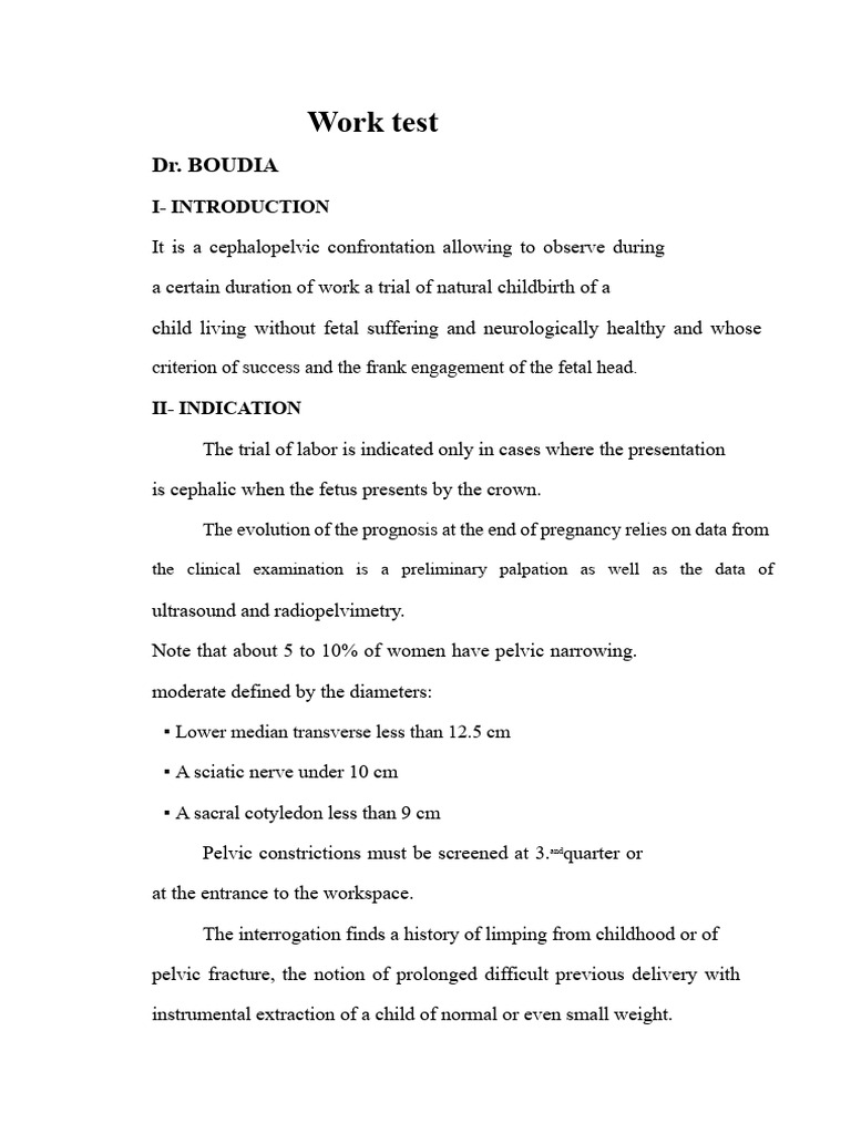 Work test course sgf | PDF | Childbirth | Human Pregnancy