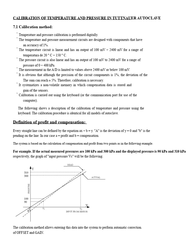 Calibration of Temperature and Pressure in Tuttnauer Autoclave | PDF ...