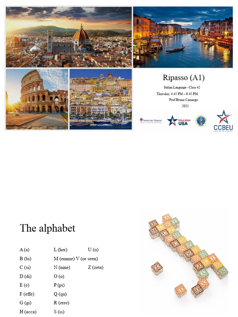 Italian Language - Review (A1) | PDF