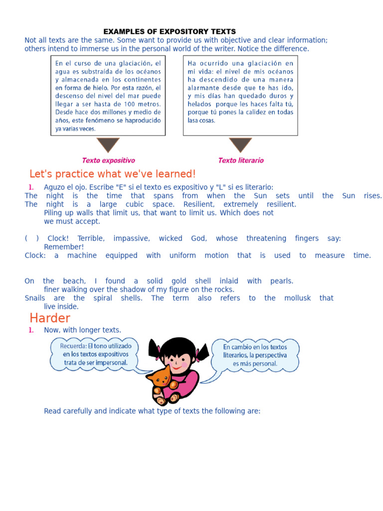Examples of Expository Texts For Sixth Grade of Primary School | PDF