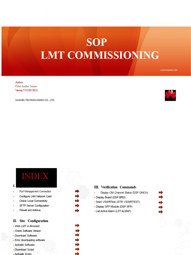 SOP LMT COMMISSIONING HUAWEI 2019 - BBU 5900 | PDF | File Transfer Protocol | Internet Architecture
