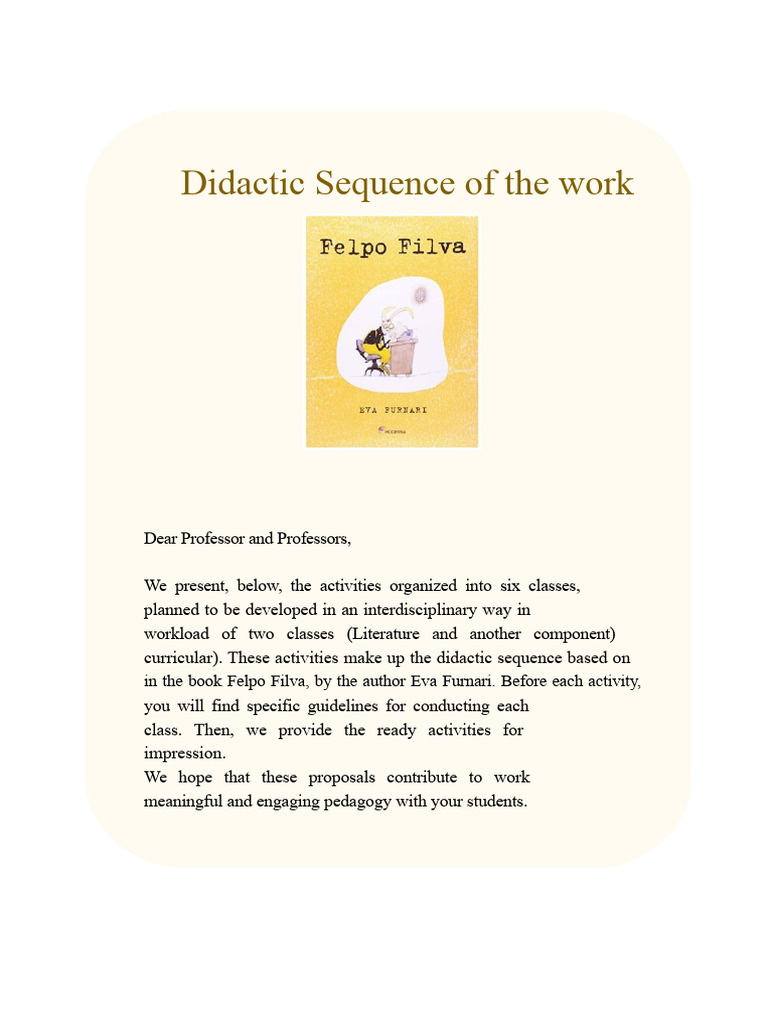 Interdisciplinary Activities for Felpo Filva | PDF | Punctuation | Poetry