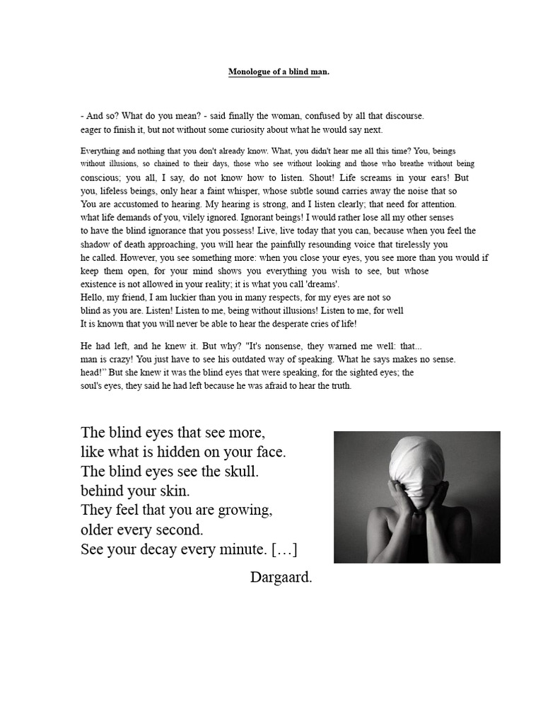 Monologue of A Blind Man | PDF