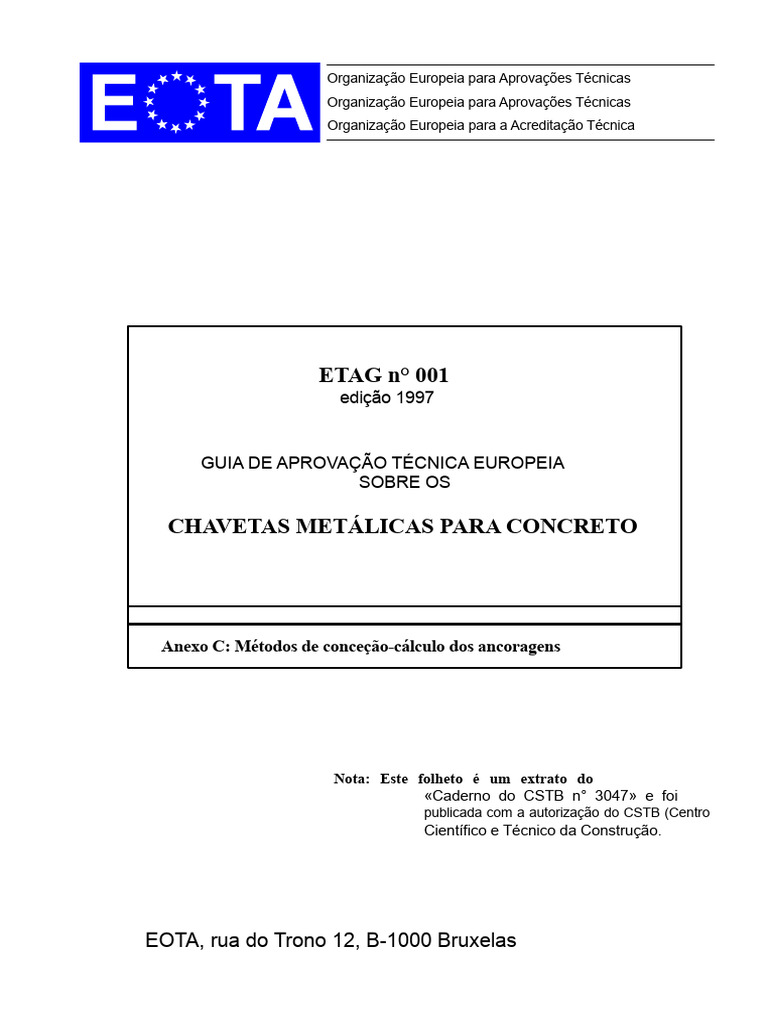 CSTB - Método de Cálculo para Buchas ETAG | PDF | Mecânica dos sólidos | Elasticidade (Física)