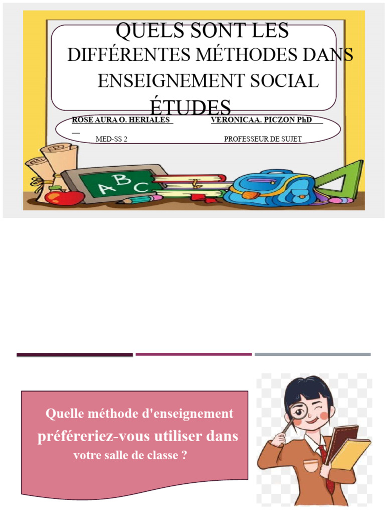 Méthodes d'enseignement en études sociales | PDF | Apprentissage | Concept