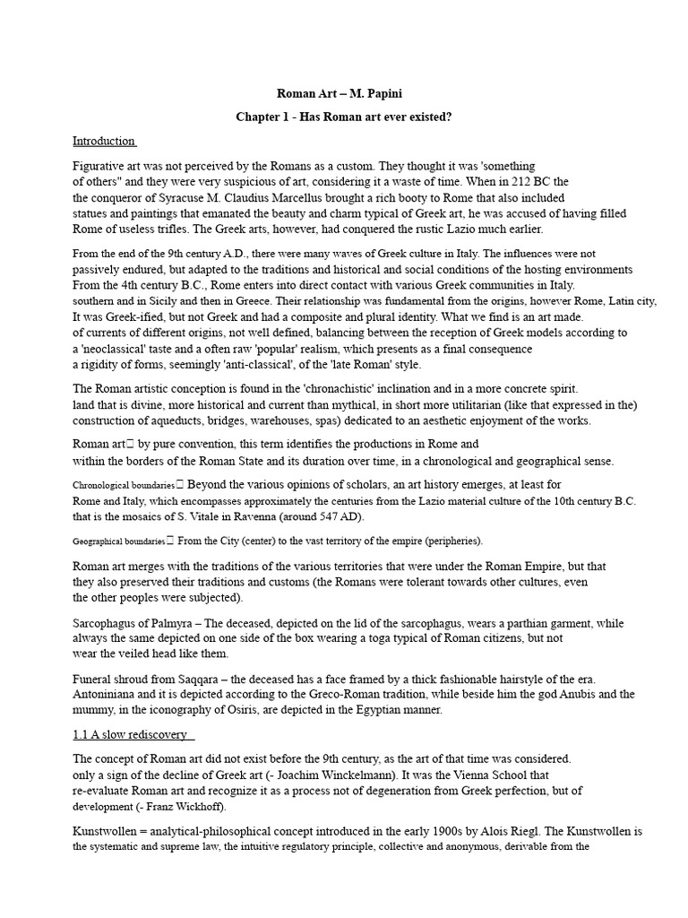 Roman Art - M. Papini | PDF | Roman Empire | Ancient Rome