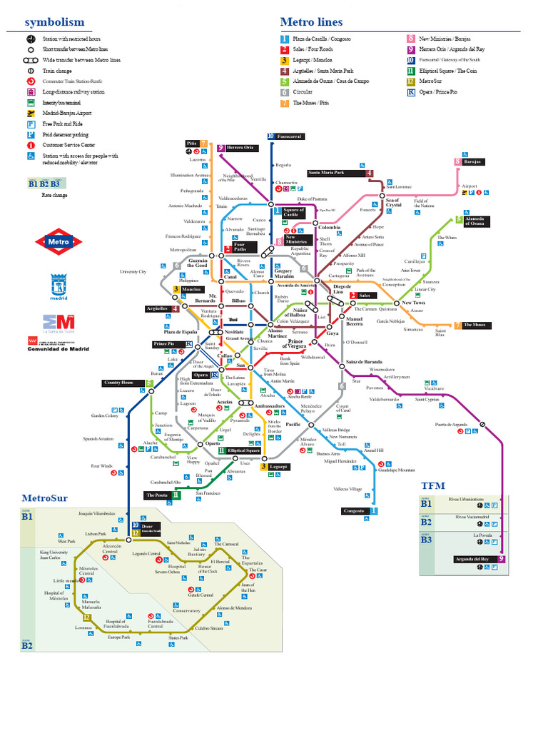 Madrid Metro Map | PDF | Transport