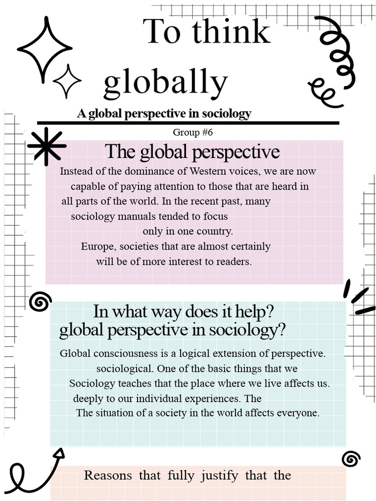 Infographic Think Globally A Global Perspective in Sociology | PDF