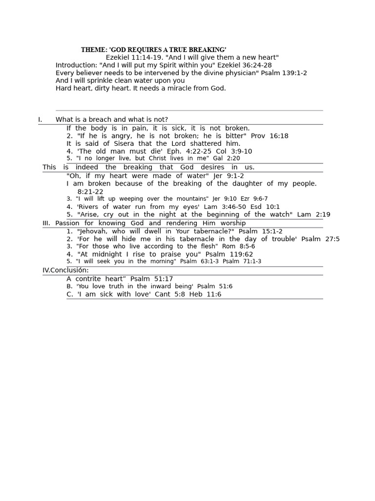 Outline God Demands A True Breaking | PDF