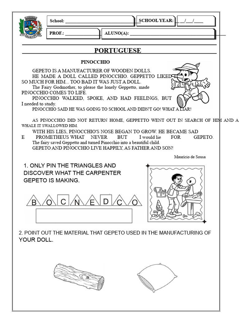 Activities - Pinocchio (Working With Children's Literature) - 1 | PDF ...