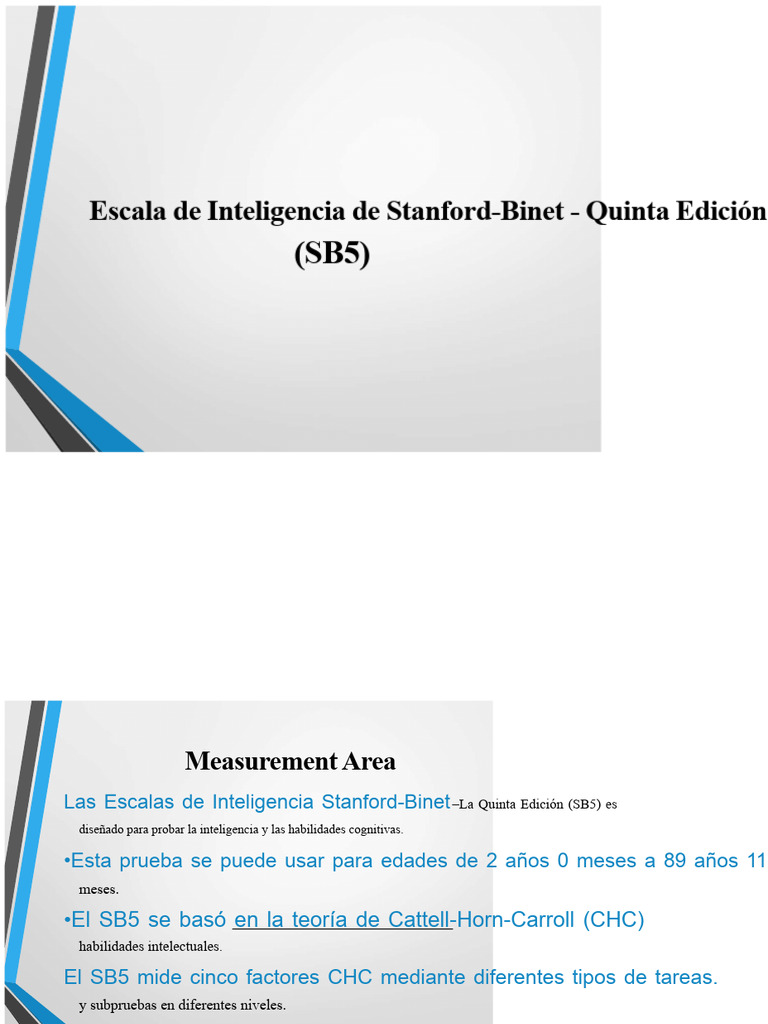 Escala de Inteligencia SB5: Guía Completa | PDF | Inteligencia ...