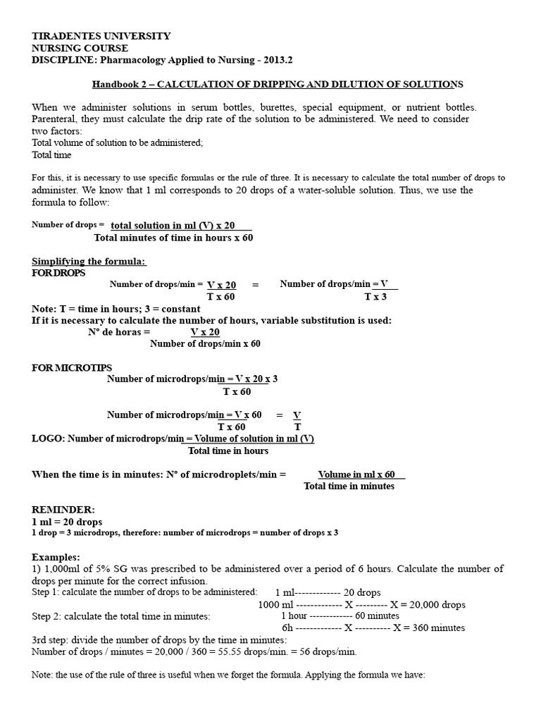 Booklet 2. Calculation of Drip Irrigation and Dilution of Solutions ...