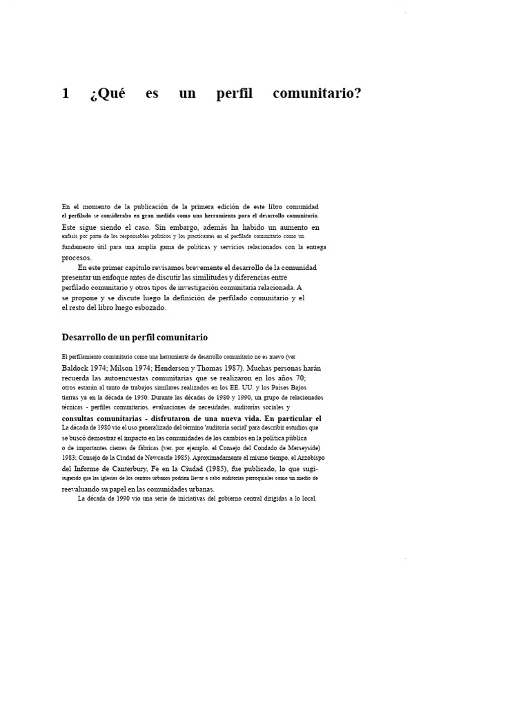 Definición y Uso del Perfil Comunitario | PDF | Comunidad | Auditoría