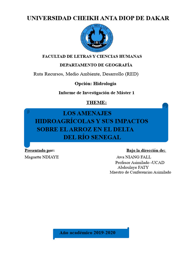 Informe Maguette corregido UCAD | PDF | Senegal | Agricultura